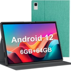 Android Tablet, 10.1 Inch Android 12 Tablet, 6GB RAM 64GB ROM, 1TB Expand, Android Tablet with 8000mAh Battery, Dual Camera, 5G WiFi, Bluetooth, FHD IPS Touch Screen, GPS, Google GMS Certified