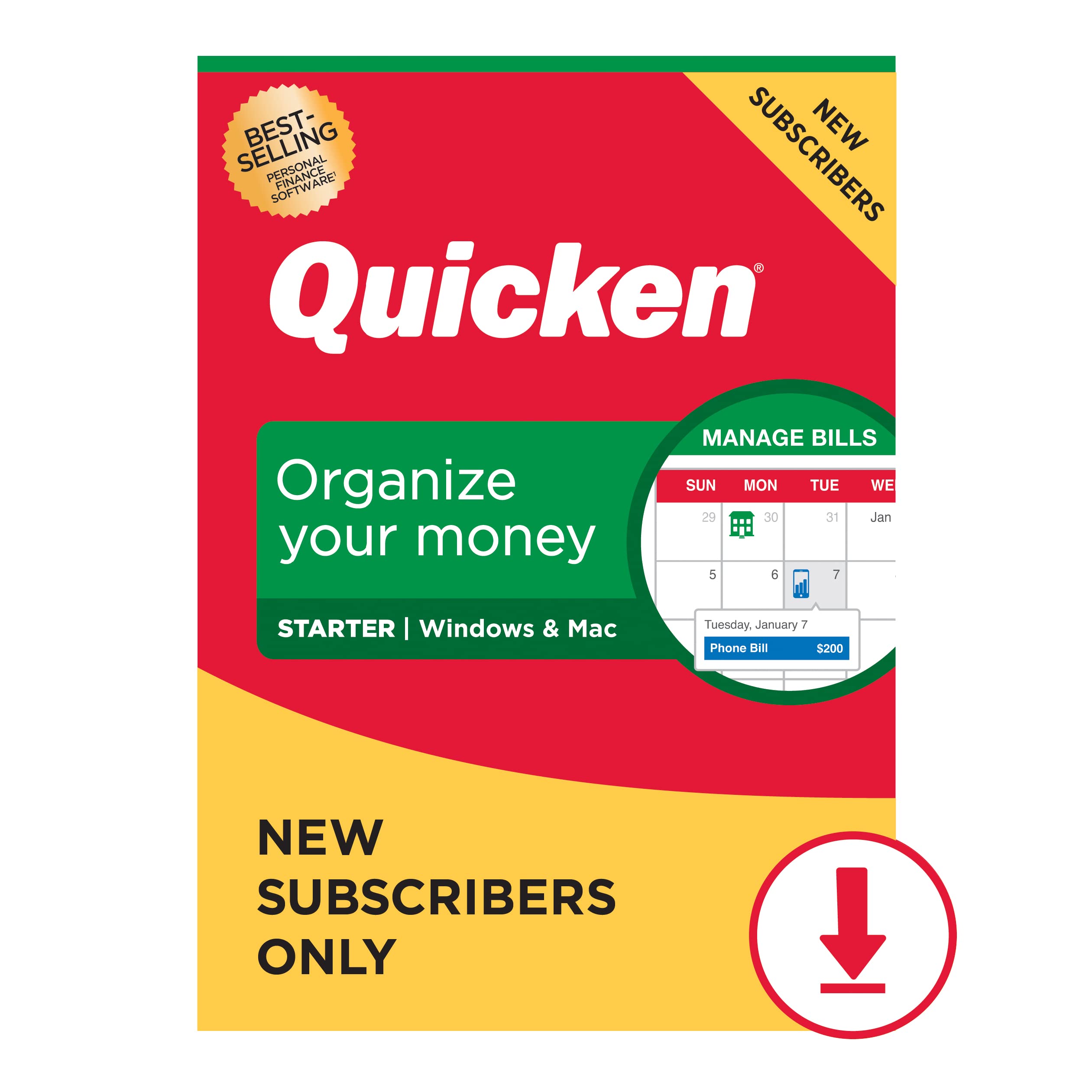 QUICKEN STARTER FOR NEW SUBSCRIBERS | 1 Year [PC/Mac Online Code]