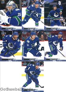 2022-23 upper deck series 1 hockey vancouver canucks team set of 7 cards: thatcher demko(#174), nils hoglander(#175), quinn hughes(#176), j.t. miller(#177), tyler myers(#178), tanner pearson(#179), vasily podkolzin(#180) - gotbaseballcards