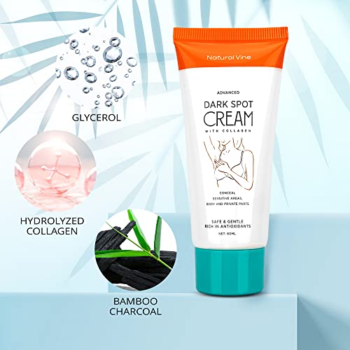 Natural Vine Dark Spot Corrector Cream, Dark Spot Remover for Body, Brightening Cream, Age Spot/Sun Spot/Brown Spot Remover, Dark Spot Cream, Instant Result, Moisturizes Armpit, Neck