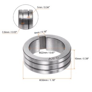 HARFINGTON Mig Welder Wire Feed Drive Roller 30mm x 22mm x 10mm x 4mm Keyway Width Roll Parts Replacement U Groove 0.03"-0.04"