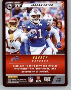 2022 panini five nfl #c26 jordan poyer buffalo bills nfl football trading card