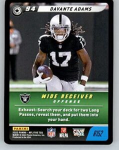 2022 panini five nfl #r152 davante adams las vegas raiders nfl football trading card