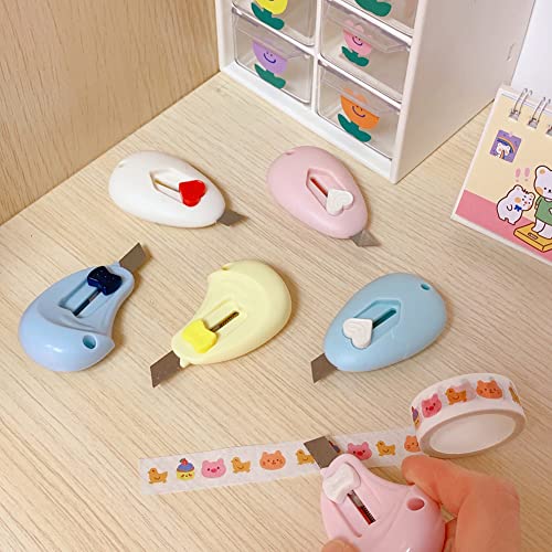 ccHuDE 4 Pcs Small Box Cutter Mini Retractable Utility Knife Envelope Letter Opener Knife Paper Cutting Knife Opening Packages Knife for Office Home