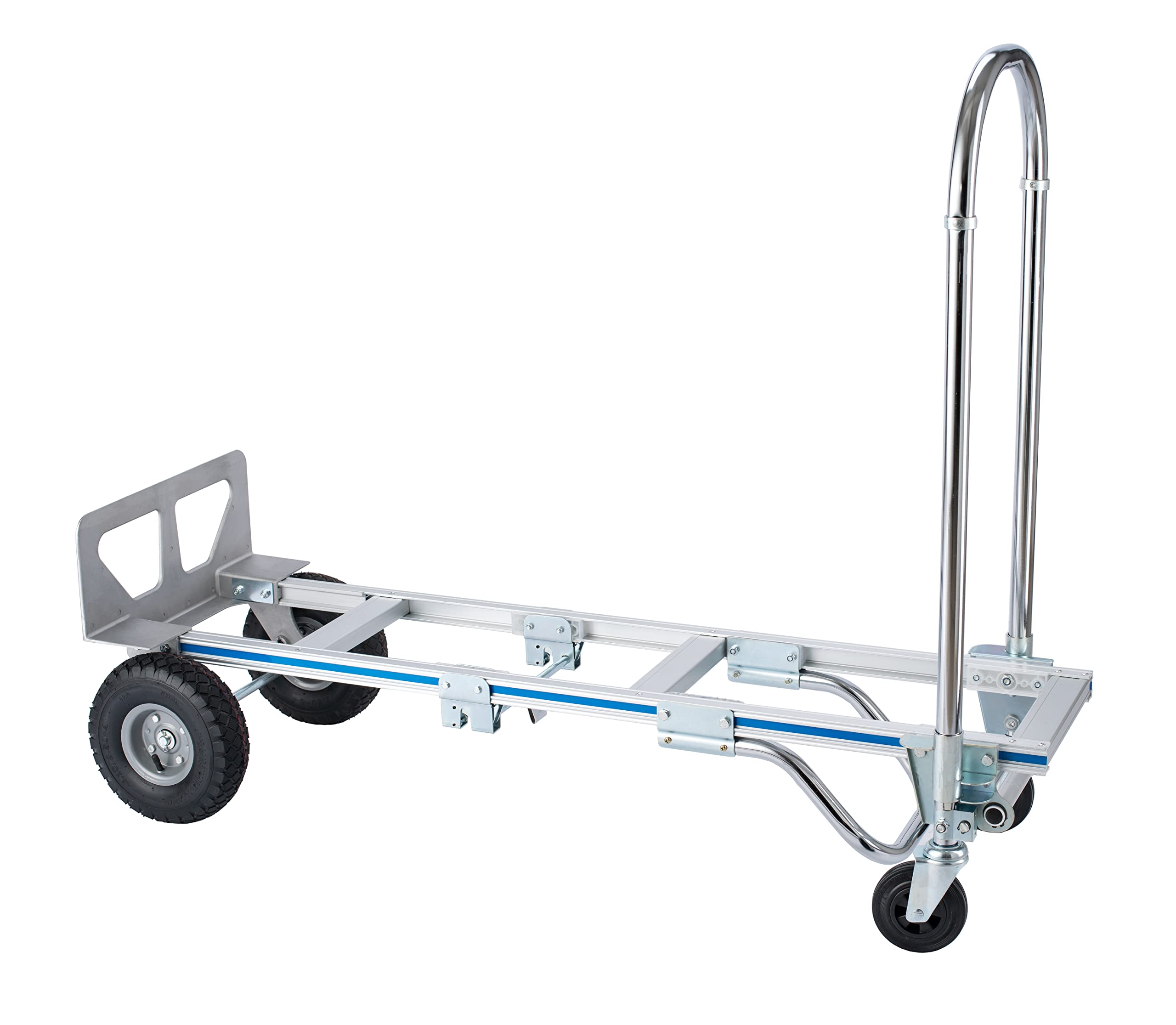 SmarketBuy Convertible Hand Truck 1000 LBS Weight Capacity 2 in 1 Heavy Duty Hand Truck Durable Aluminum and Steel Construction with Nose Plate 4 Wheels Hand Truck Dolly