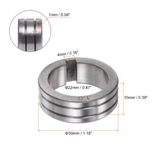 HARFINGTON Mig Welder Wire Feed Drive Roller 30mm x 22mm x 10mm x 4mm Keyway Width Roll Parts Replacement U Groove 0.04"