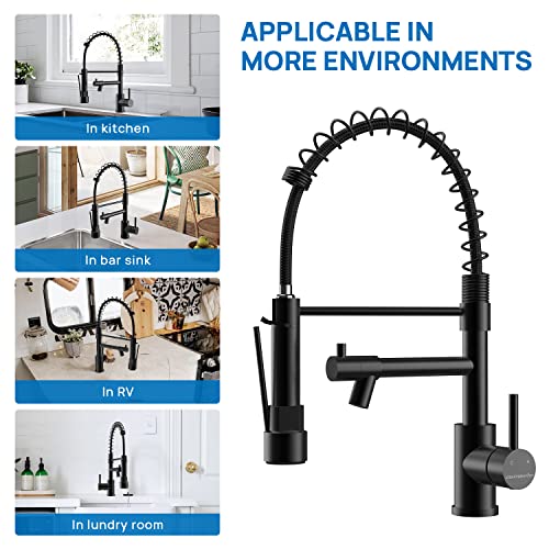 Kitchen Faucets,Craftespirit Kitchen Faucet with Pull Down Sprayer Kitchen Sink Faucet Matte Black Kitchen Faucet with Sprayer