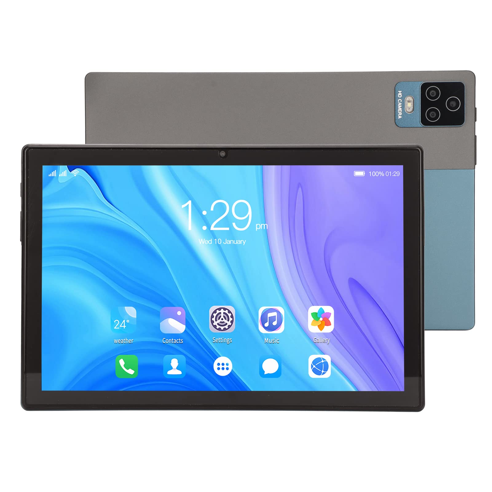 Heayzoki 10 Inch HD Tablet, 6GB 128GB Calling Tablet, IPS HD Touchscreen Blue Callable Tablet, Octa Core Processor, 2.4G 5G Dual Band WiFi