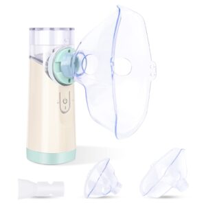 mtyluig portable nebulizer machine for adults and kids, handheld mesh nebulizer of cool mist for breathing problems, used at home office travel