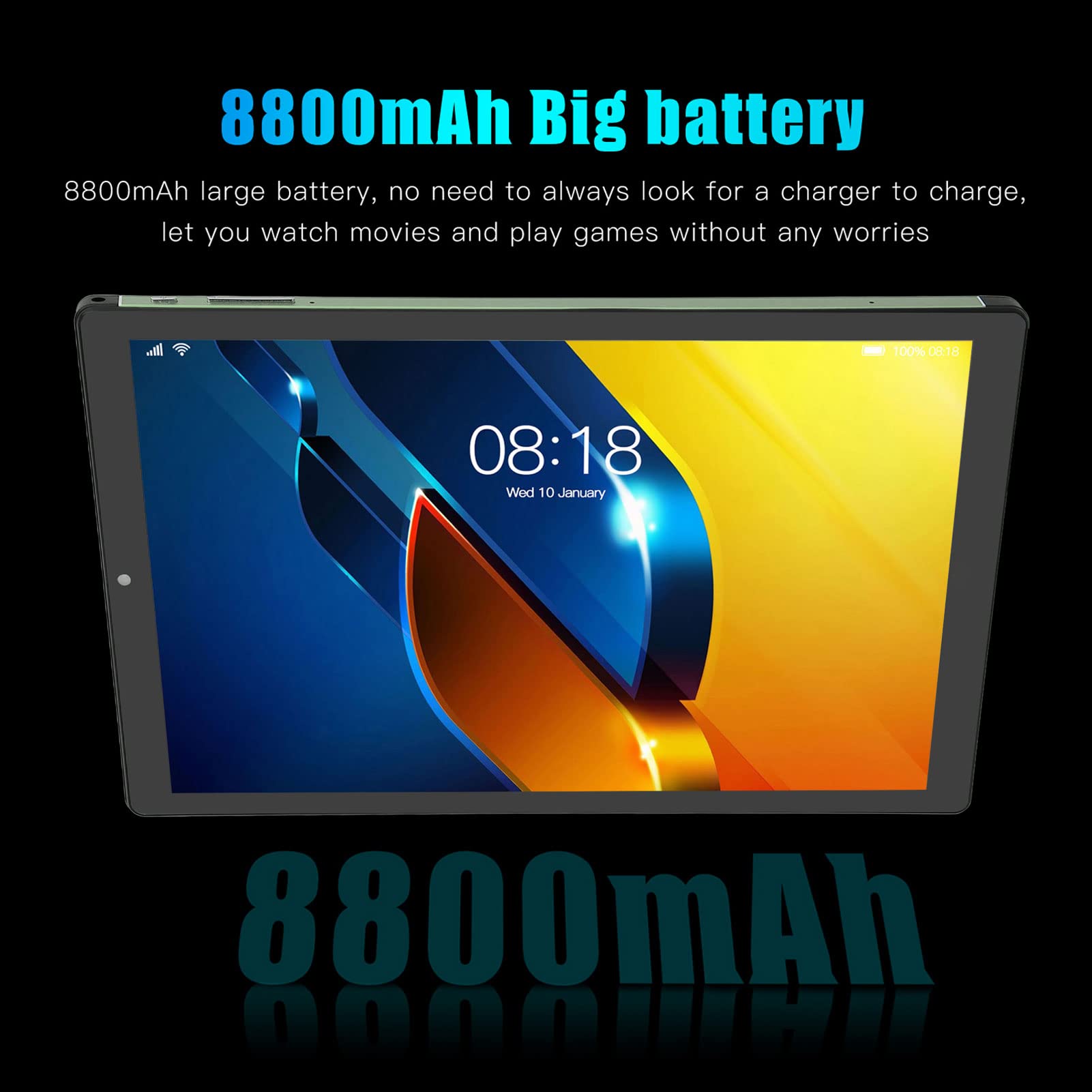 10.1in Tablet, 5G WiFi 6GB 128GB Tablet, 8800mAh 1960x1080 200W Front 500w Rear HD Camera, 10 Core CPU Processor, for 12