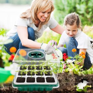 Techsliker Seed Starting Kit - 24 Cells Seed Starter Tray Indoor Greenhouse, Seedling Starter Kits Trays with Humidity Dome, Microgreens Growing Trays for Plant