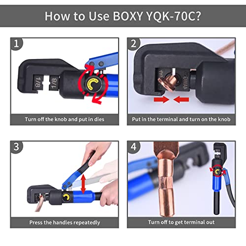 BOXY Hydraulic Hand Crimper Tool for Stainless Steel Cable Railing Fittings for 1/16" 1/8" 3/16" 1/4" Cable –Wire Swaging Tool 10 Ton and Stainless Steel Cable Cutter