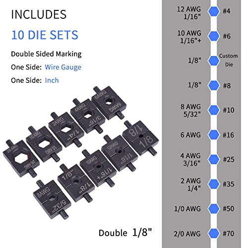 BOXY Hydraulic Hand Crimper Tool for Stainless Steel Cable Railing Fittings for 1/16" 1/8" 3/16" 1/4" Cable –Wire Swaging Tool 10 Ton and Stainless Steel Cable Cutter