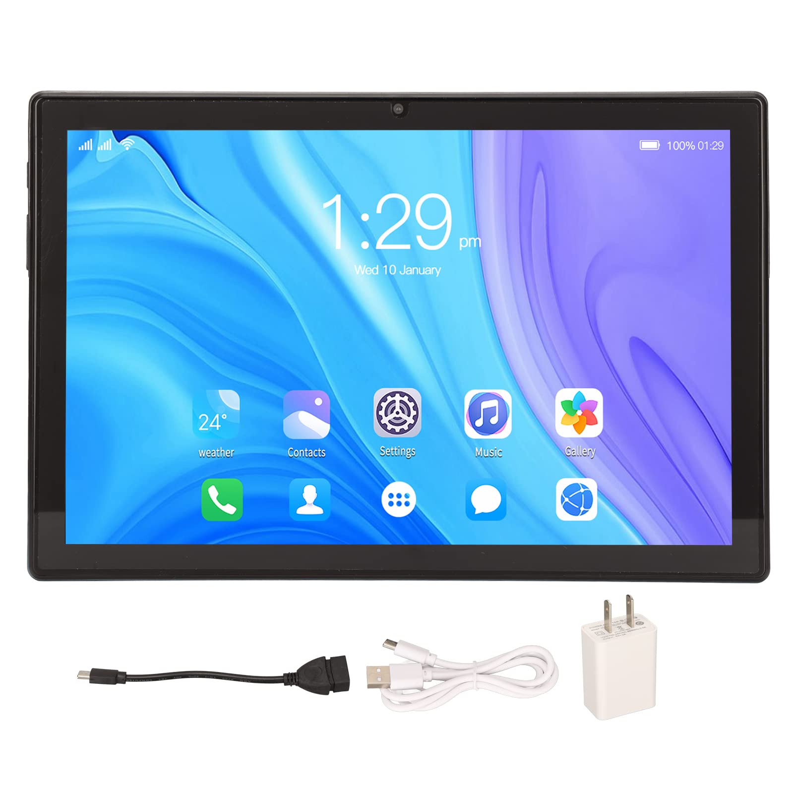 GOWENIC p70 10 Inch Tablet, Front and Rear Dual Camera, IPS HD Touchscreen Blue Callable Tablet, Lasting Battery, Support Calls