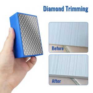 1 Pcs Diamond Hand Pad Sanding Block Sharp Glass Grinding Polishing Pad Sanding Block Foam Backing Hand-Held Sanding Block for Sanding Polishing Marble Tile Ceramics (200#)