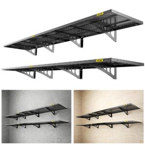 aecxm 4pack-1.64x4ft garage wall shelving garage storage racks wall mounted shelves garage storage wall mounted floating shelves (black)