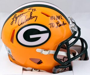 lynn dickey signed packers speed mini helmet w/83 td leader-beckett w hologram black