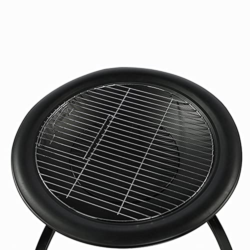 Fire Pit Set for Outside, 26 in Wood Burning Outdoor Fire Pit, Large Steel Firepit Bow for Patio Garden BBQ Camping Picnic, with Spark Screen, Fire Poker, Cover (Round Black)