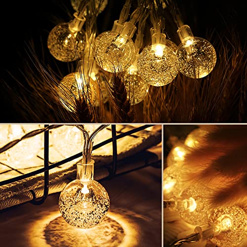 Fairy Lights Battery Operated & USB Plug-in 10FT 20 LED Globe String Lights Indoor Outdoor Waterproof Twinkle Christmas Lights for Garden Patio Gazebo Balcony Bedroom Xmas Tree Decorations Warm White