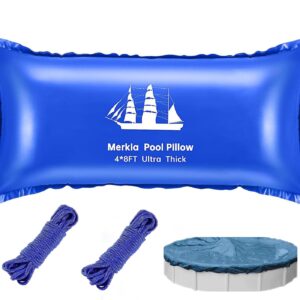 Pool Pillows for Above Ground Pools | 4 x 8 Ft Pool Cover Air Pillows Closing Winter Kit | Ultra Thick & Cold Resistant 0.4mm PVC for Winterizing | Included 2x16.5ft Rope