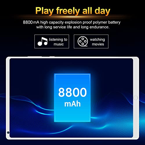 Leftwei Tablet Silver Type C Charging Gaming Tablet 2.4G WiFi Adult (US Plug)