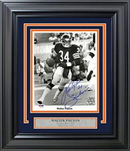 walter payton autographed framed 8x10 photo chicago bears "sweetness" psa/dna stock #209466 - autographed nfl photos