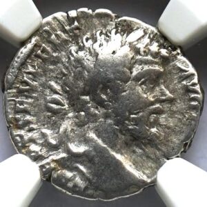 IT 193-211 AD Ancient Imperial Rome, Emperor Septimius Severus Antique Roman Silver Coin Denarius Fine NGC