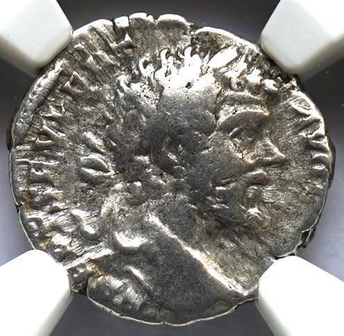 IT 193-211 AD Ancient Imperial Rome, Emperor Septimius Severus Antique Roman Silver Coin Denarius Fine NGC