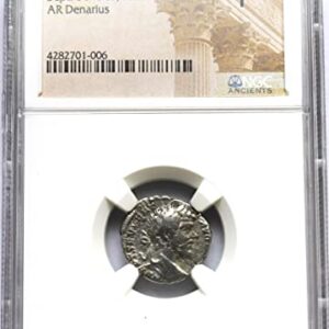 IT 193-211 AD Ancient Imperial Rome, Emperor Septimius Severus Antique Roman Silver Coin Denarius Fine NGC