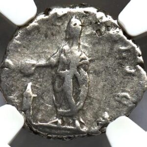 IT 193-211 AD Ancient Imperial Rome, Emperor Septimius Severus Antique Roman Silver Coin Denarius Fine NGC