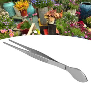 Stainless Steel Bonsai Tweezers Straight Serrated Tips with Spatula,Long Tweezers Plant Tweezer Set for Plants, Gardening, Succulents, Kitchen