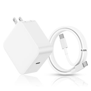 100w mac book pro charger with 6.6ft usb c to c cable, gan pd usb c fast wall charger power adapter compatible with macbook pro 16, 15, 14, 13 inch, macbook air 13 inch, ipad pro 2021/2020/2019/2018