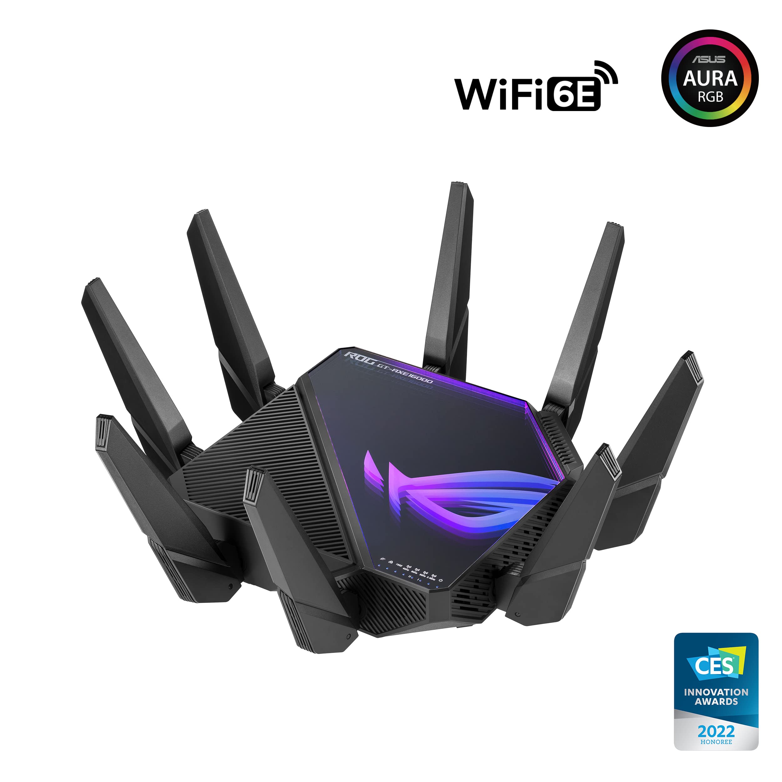 ASUS ZenWiFi Pro ET12 AXE11000 Tri-Band WiFi 6E Mesh System (2 pack) and ASUS ROG Rapture GT-AXE16000 6GHz Quad-band WiFi 6E Extendable Gaming Router