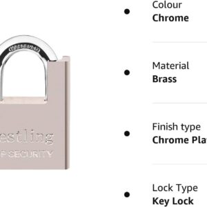 AMMIY Locks with 4 Keys，Keyed Alike Heavy Duty Pad Lock，Outdoor Solid Brass Keyed Padlock, High Security Wraped Beam Padlock with Key for Gate Lock School Gym Locker Storage Unit Fence Hasp Toolbox