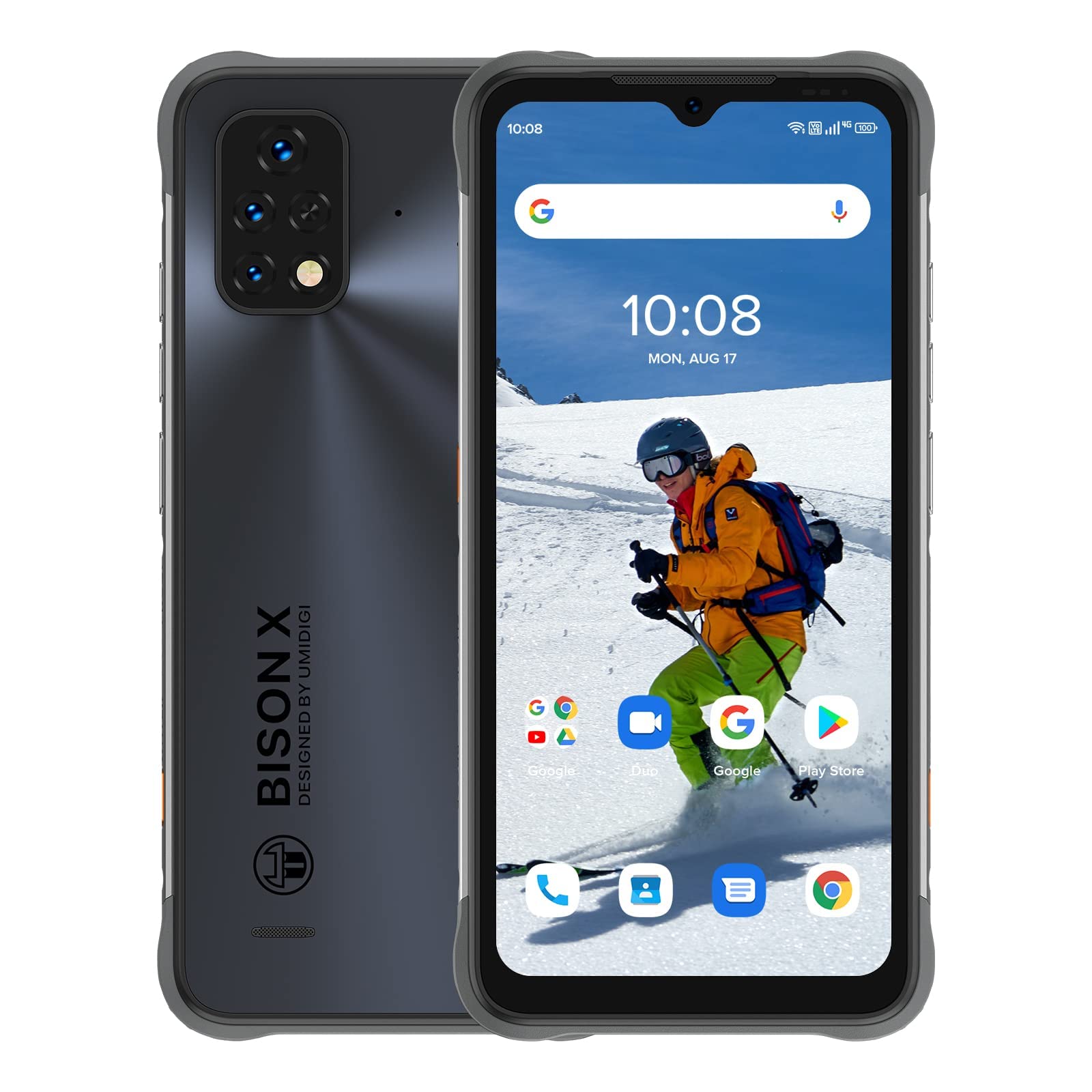 UMIDIGI Bison X10S Unlocked Rugged Smartphones,4GB+32GB 6150mAh Battery IP68/IP69K Waterproof Shockproof Phone with 6.53" Large Full Screen Smartphone 16MP Main Camera Cell Phone