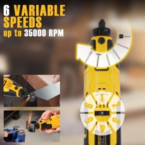 BEI & HONG 12V Cordless Rotary Tool, 6 Speeds to 35000 RPM, Power Rotary Tools with 2.0Ah Battery and Charger, Tool-free Change Chuck, 90 Accessories Rotary Tool Kit for Cutting, Drilling and DIY