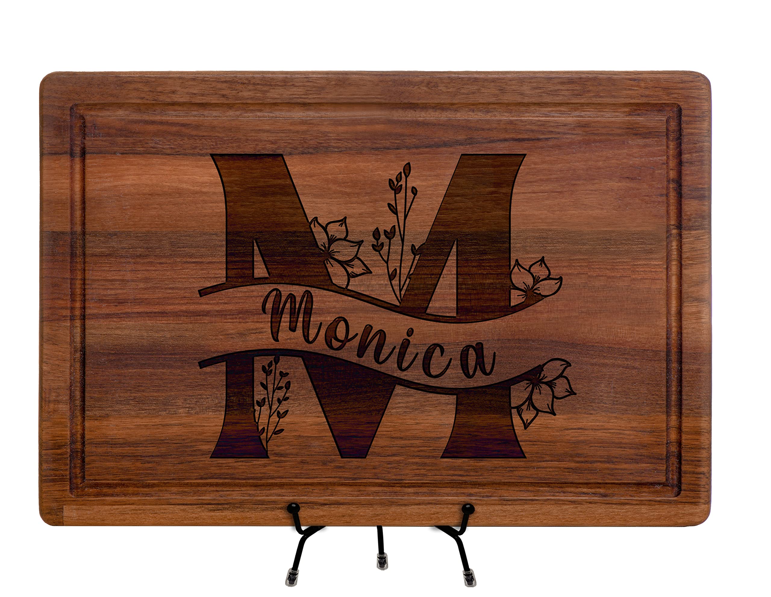 Custom Monogrammed Gifts for Christmas, Personalized Cutting Board, Charcuterie Board, Letter A-Z Engraved, Special Gift for Women, Men, Her, Him, Monogram Letters for Mom, Grandma, Made in USA