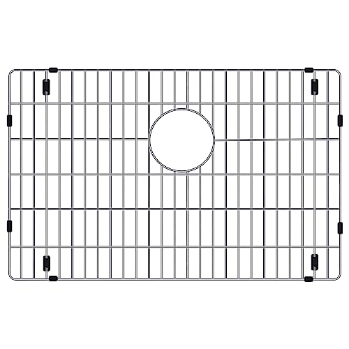 Kitchen Sink Grid (19" x 14") - Kitchen Sink Protector Stainless Steel - Sink Rack for Bottom of Sink with Rear Drain for Single Sink Bowl - Anti Scratch, Sturdy, and Rust Resistant