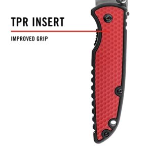 COAST SHIFT, EDC Replaceable Blade Folding Knife, Liner Lock, Double Lock, Pocket Clip, Thumb Studs for Everyday Carry, Sheath Included, Red/Black, for Hunting, Fishing, Camping, Outdoor Use