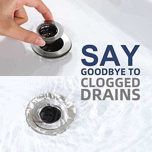 WINDALY 4 Packs Bathroom Sink Strainer Small Sink Drain Hair Catcher, 1.8" Top / 1.06" Sink Strainer Bathroom Small, Utility Tub Drain Catcher for Standard Universal Bathroom Sink, Stainless Steel