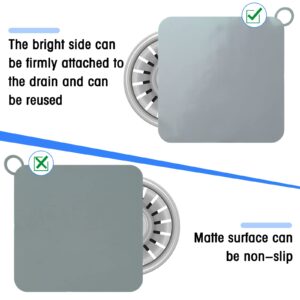 6 Pcs Shower Drain Cover Silicone Floor Drain Cover Anti-Odor Mat for Shower Tub Stopper Shower Drain Cover for Bathtub Kitchen Laundry Sink Accessories White and Grey (5.79 x 5.79 Inch)