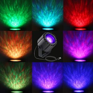 Yasotek Ocean Water Wave Light Projector Outdoor - 144W Waterproof LED Ripple Garden Lights RGBW Water Effect or Flame Fire Effect with RF Remote for Patio Christmas Halloween Wedding Pool