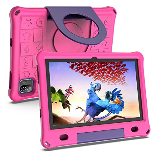 VOLENTEX Kids Tablet 10 inch Android 12, Tablet PC with 3GB RAM 64GB ROM, Parental Control, Educational, 10.1'' IPS HD Display, Dual Camera, 6000mAh, WiFi, with EVA Kid-Proof Case(Pink)