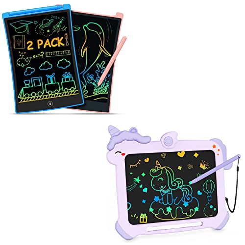 bravokids LCD Writing Tablet 8.5 Inch Toddler Doodle Board, 8.5 inch Colorful Doodle Board 2 Pack