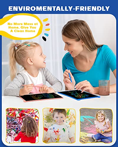 bravokids LCD Writing Tablet 8.5 Inch Toddler Doodle Board, 8.5 inch Colorful Doodle Board 2 Pack