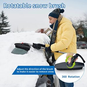 Snow Shovel for Driveway, 3-in-1 Kit Brush and Ice Scraper, Emergency Collapsible Design Snow Clearing Kit for Cars, Truck Camping and Outdoor Activities Easy to Use