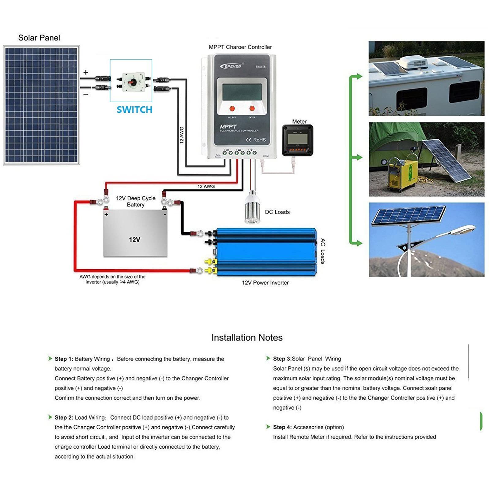 PV Solar Disconnect Switch IP66 Solar System Solar Combiner Box 32A PV DC Isolator Switch with Solar Connector for Solar Power System RV, Boats, and Off/On-Grid Solar System