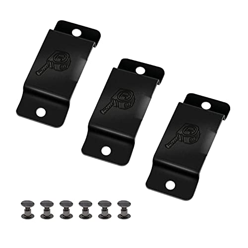 3pcs Tape Measure Belt Clip with Screws, LeatherTape Measure Holder for Belt (Black)