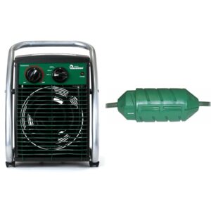 dr. heater dr218-1500w greenhouse garage workshop infrared heater, 1500-watt & farm innovators inc model cc-2 connect water-tight cord lock-green, pack of 1