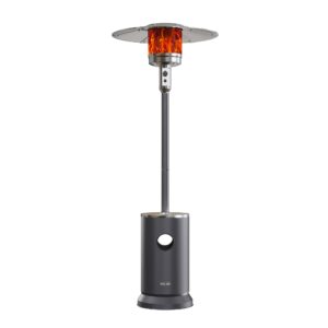 EAST OAK 50,000 BTU Patio Heater with Round Table Design, Double-Layer Stainless Steel Burner, Black & EAST OAK Patio Heater Reflector Shield, Propane Patio Heaters Focusing Reflector